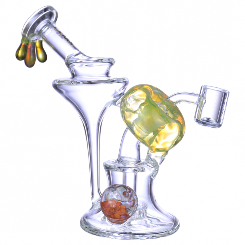 Skygate Wholesale | Clover Glass - 6.8" Fumed Gourd Regal Masterpiece w/ Matrix Perc Water Pipe